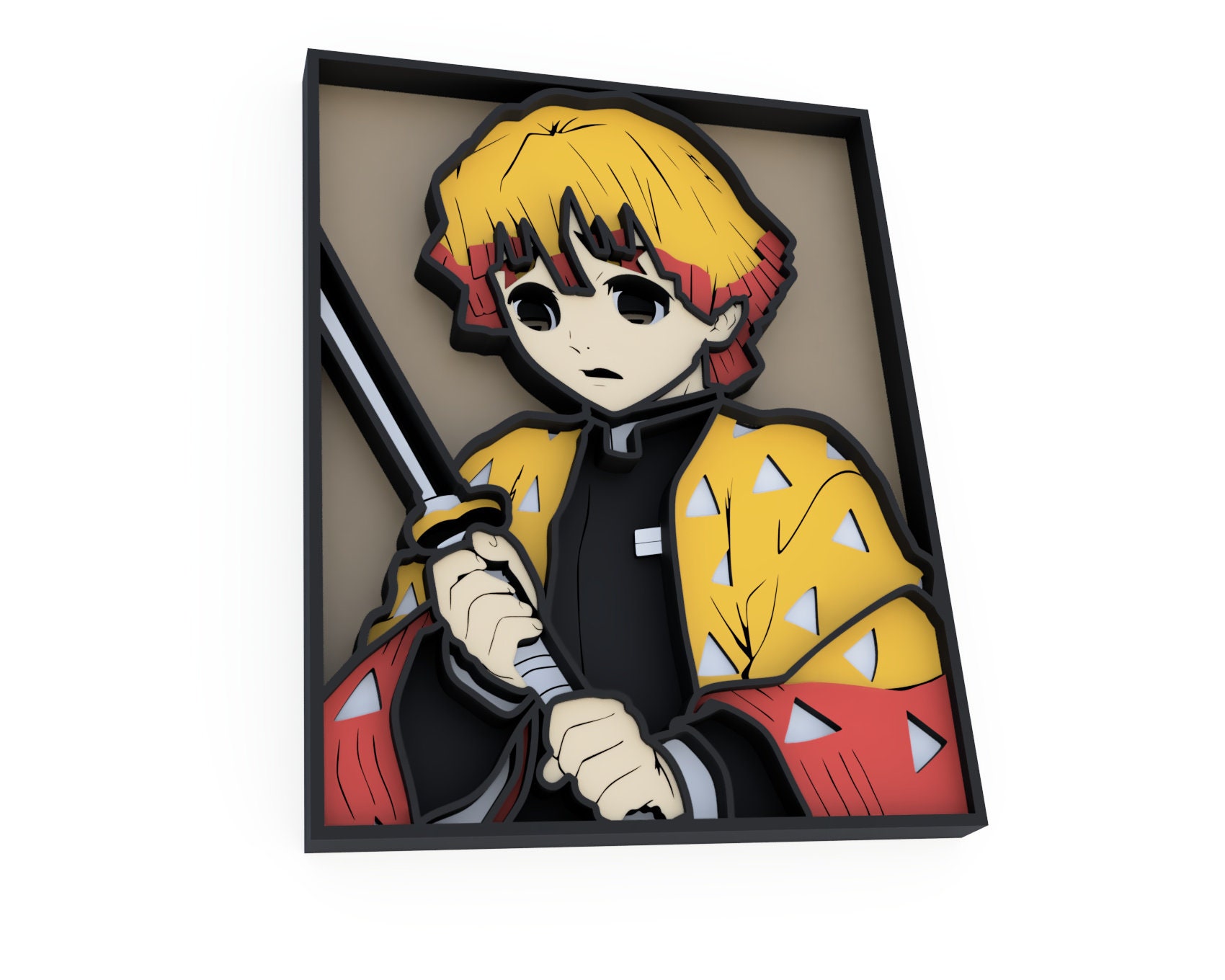 Zenitsu Agatsuma Multilayer Laser Cut / Multilayer Anime Laser Cut ...