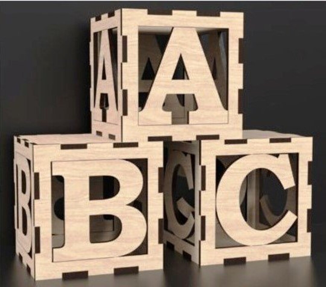 Alphabet Boxes for Laser Cut, Letters Files for Laser Cutting, Alphabet ...