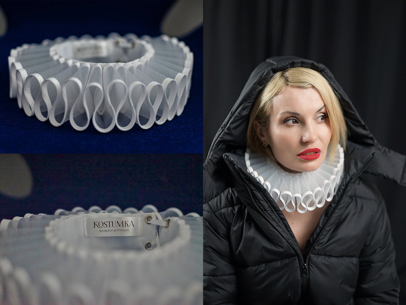 Elizabethan Neck Lace Collar - White Lace - Historical Tudor Ruffled ...