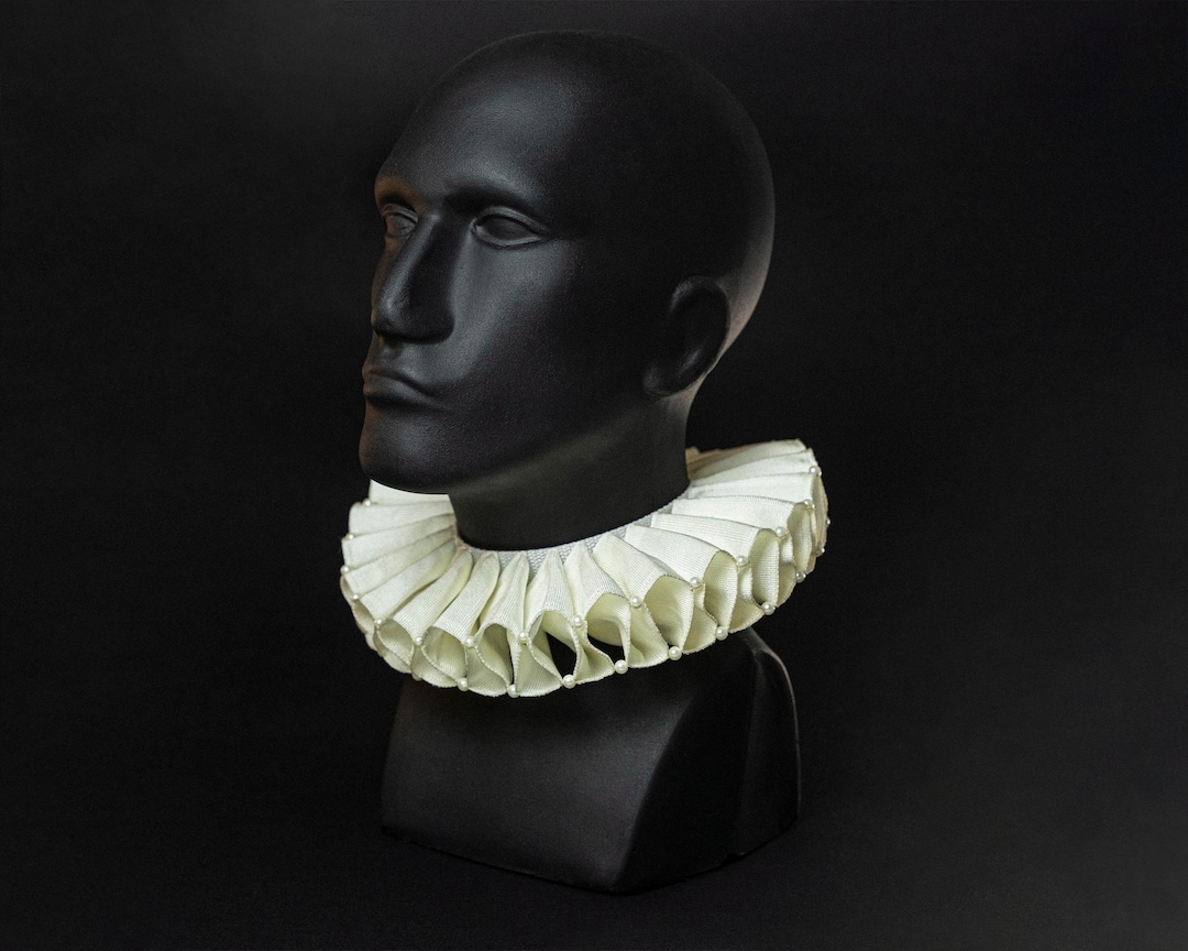 Ivory Elizabethan Neck Lace Collar - Pearl Ruff - Historical Tudor ...