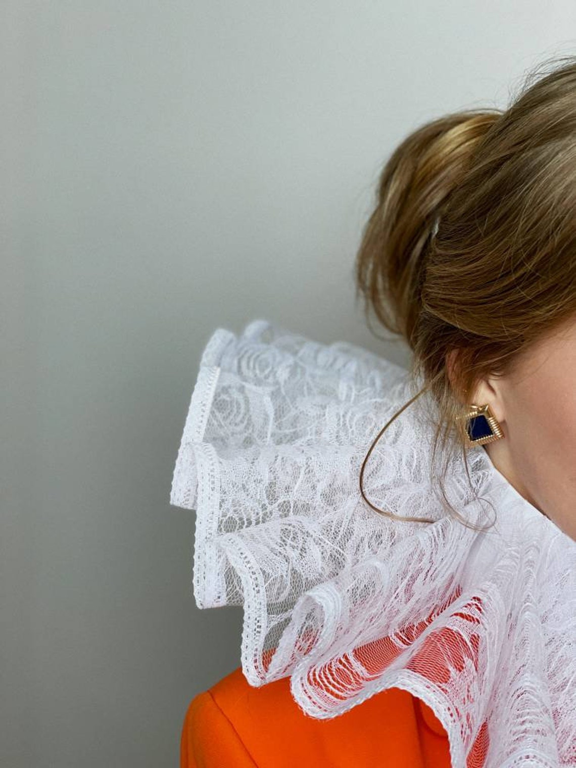 Elizabethan Neck Lace Collar White Lace Historical Tudor - Etsy