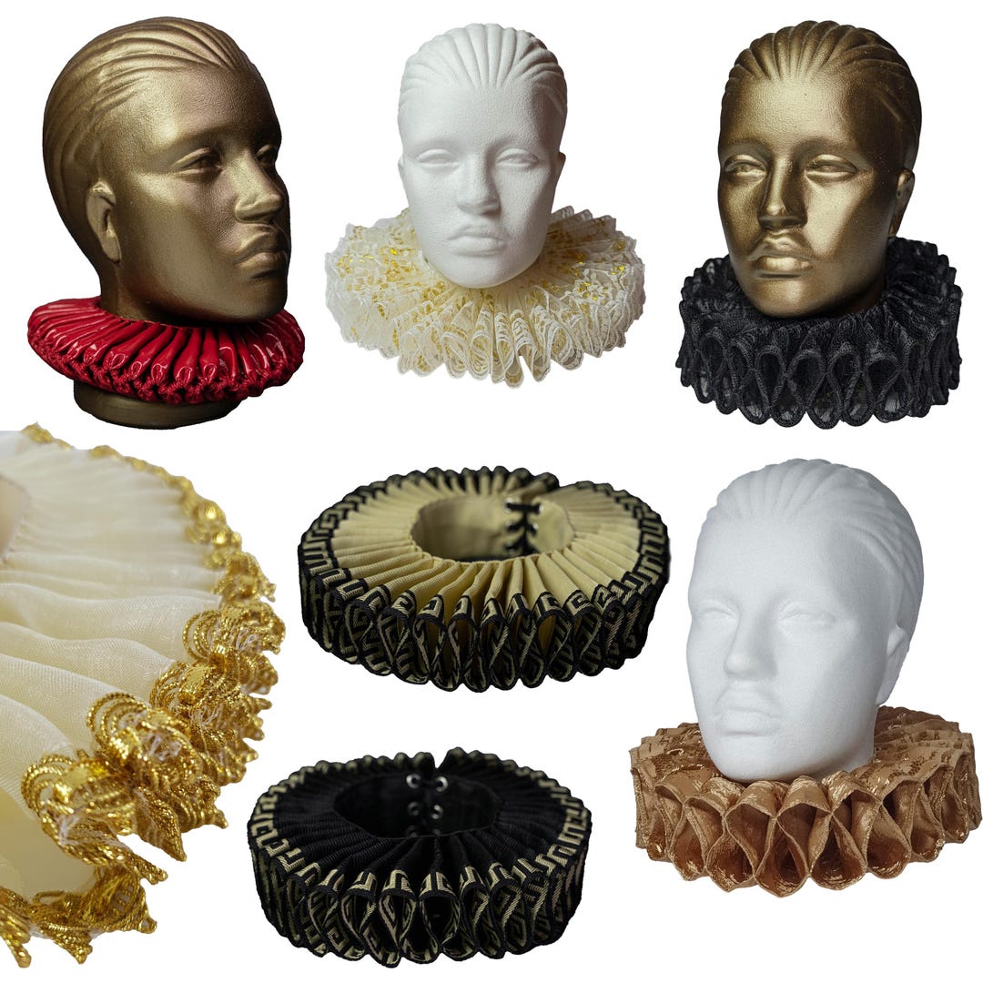 Black Ruff - Gold Ruff - Elizabethan Lace Collar - Costume Historical ...