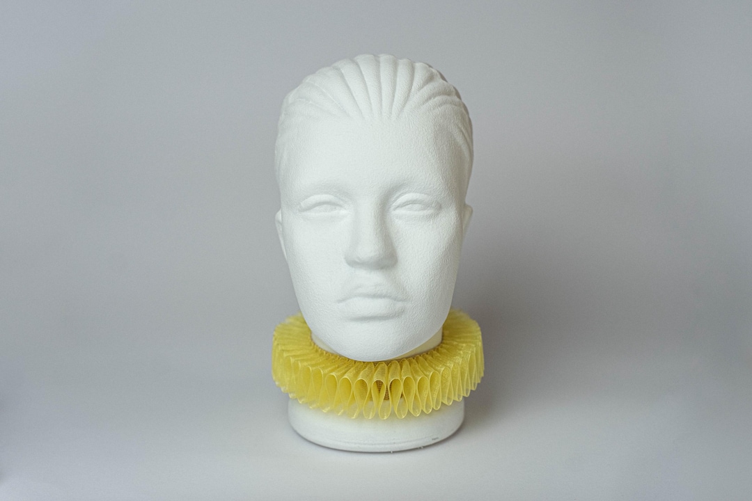 Yellow Transparent Elizabethan Ruff Collar – Tudor Style Lace Gorguera ...