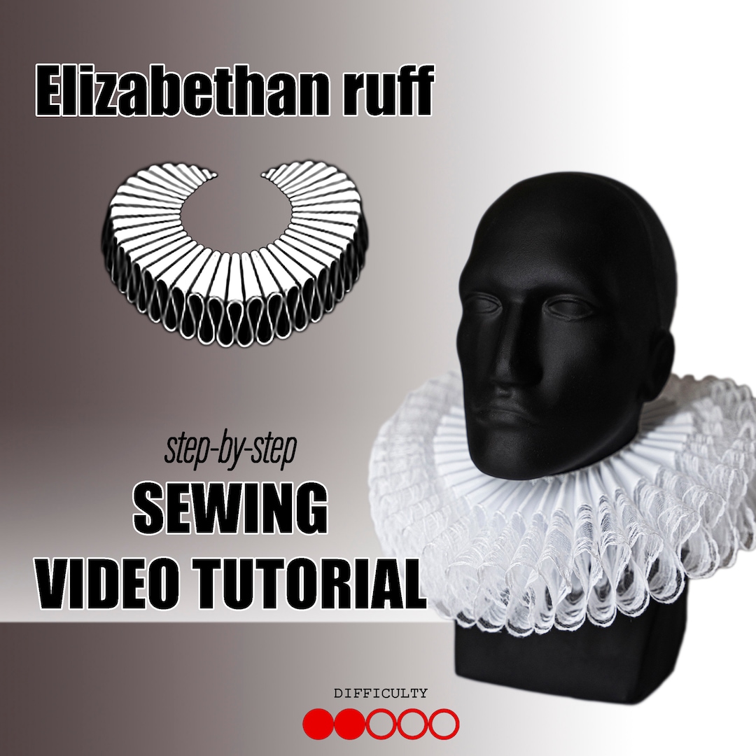 Elizabethan Ruff Collar: Photo & Video SEWING TUTORIAL – Digital Step ...
