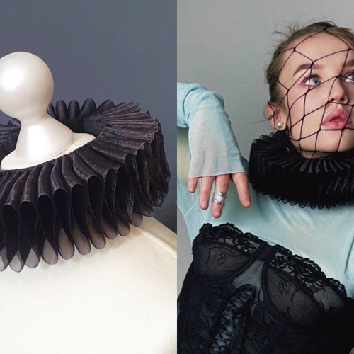 Elizabethan Neck Lace Collar Historical Tudor Ruffled - Etsy