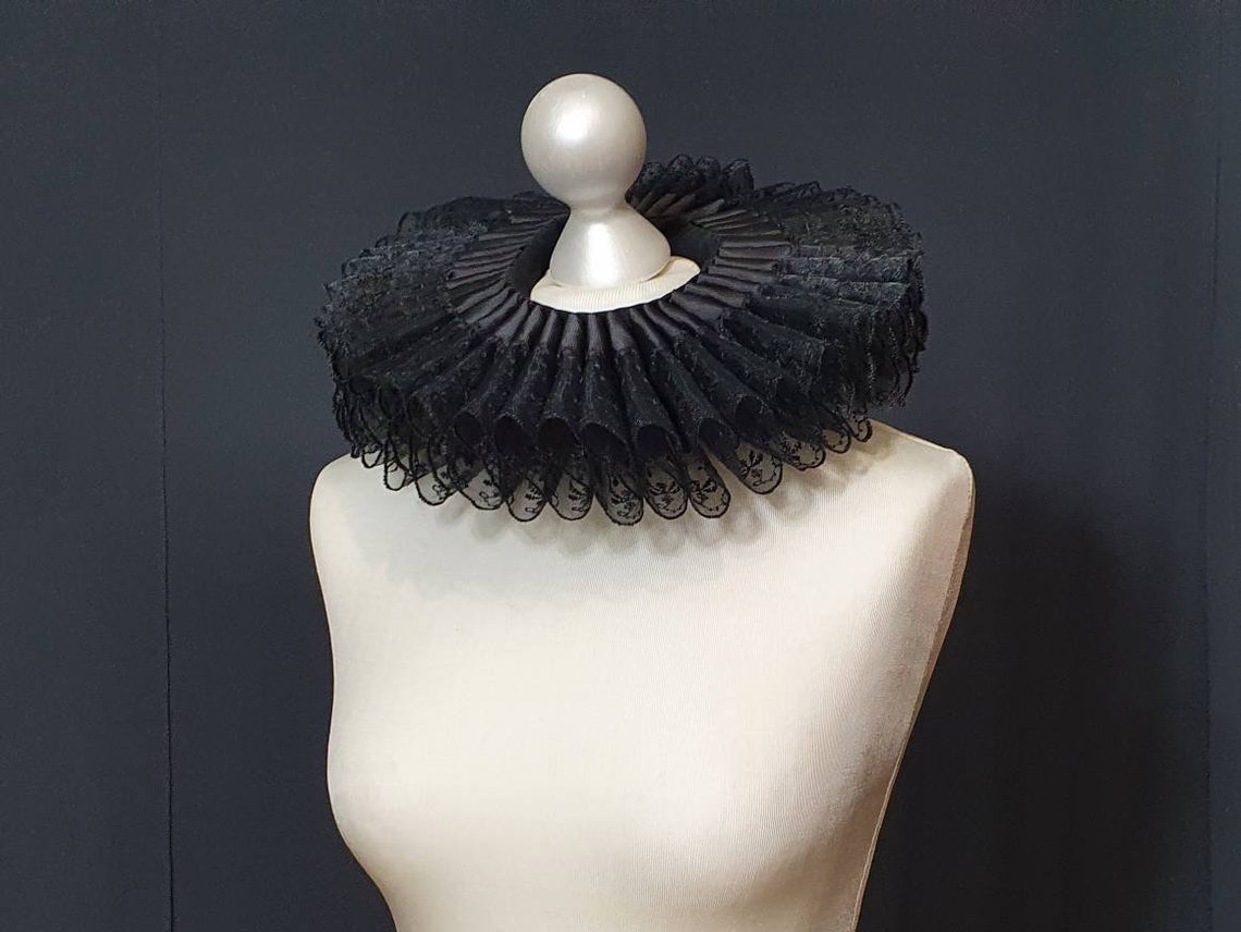 Elizabethan Neck Lace Collar Historical Tudor Ruffled - Etsy