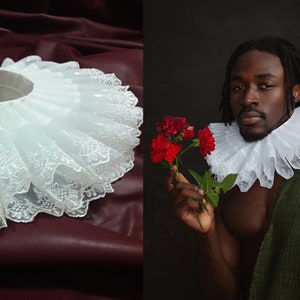 Elizabethan Neck Lace Collar Historical Tudor Ruffled - Etsy