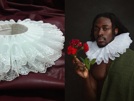 Elizabethan Neck Lace Collar Historical Tudor Ruffled - Etsy