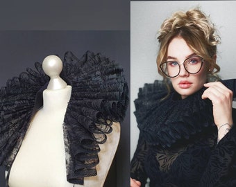 Elizabethan Neck Lace Collar White Lace Historical Tudor Ruffled ...