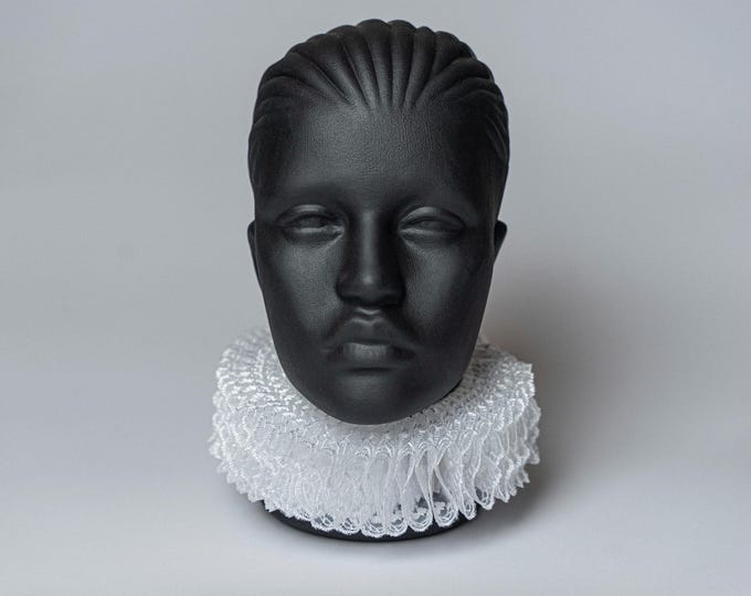Historical Elizabethan Ruff,brocade and Lace Renaissance Costume Collar ...
