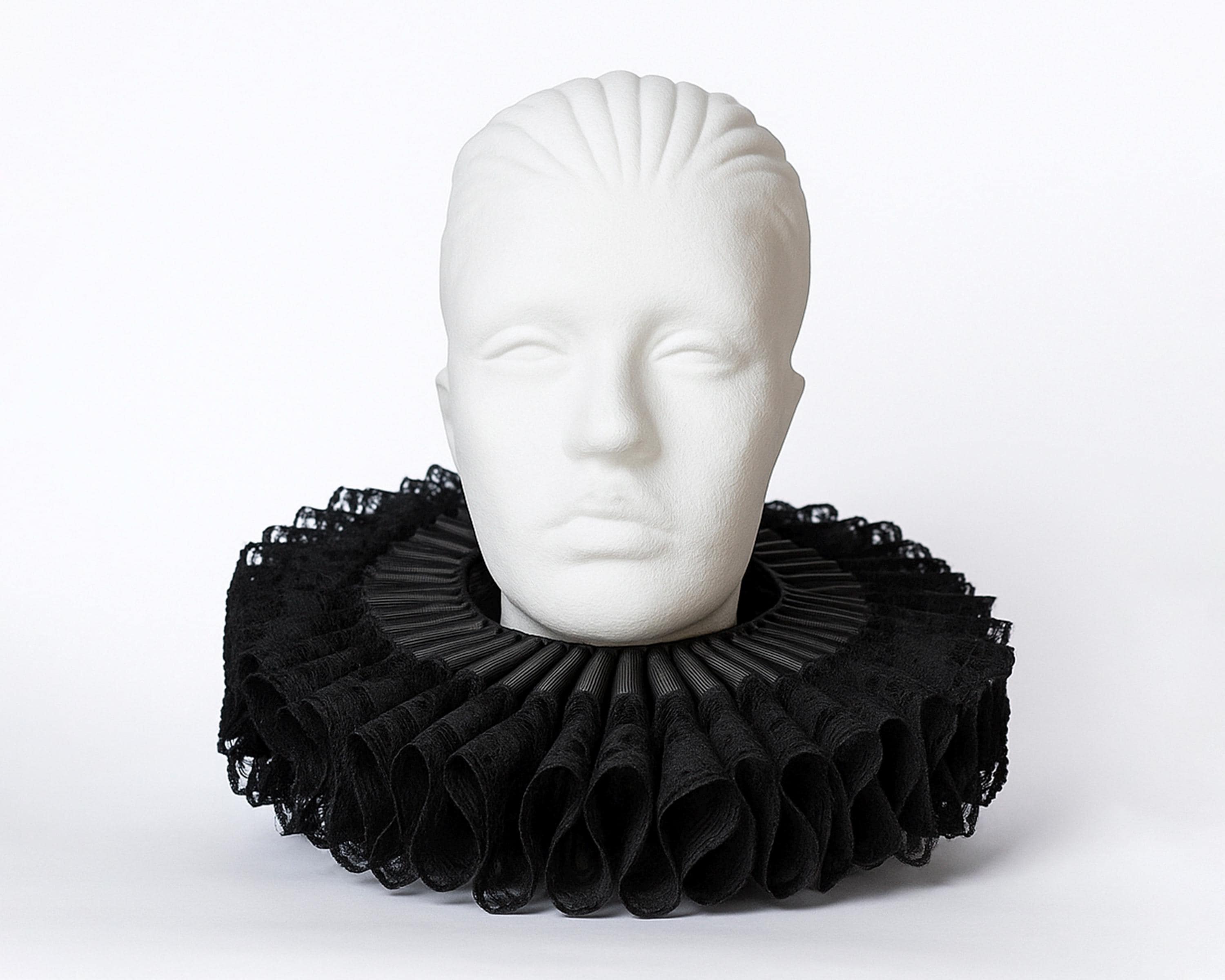 Elizabethan Neck Lace Collar - Black Ruff - Historical Tudor Ruffled ...