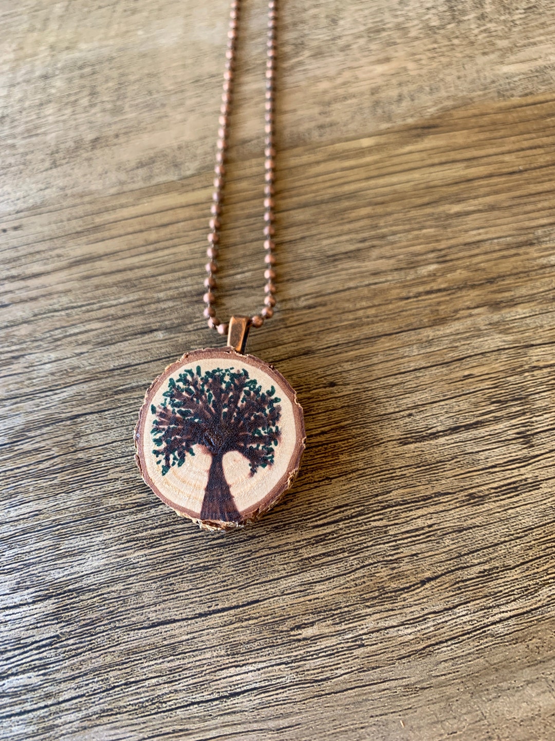 Hand Drawn Enchanted Tree Necklace | Tree Art | Unique Pendant | One of ...