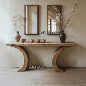 Rustic Natural Wood Console Table Farmhouse Entry Way Console Table ...