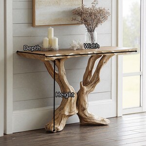 Farmhouse Entry Way Console Table Rustic Natural Wood Console Table ...