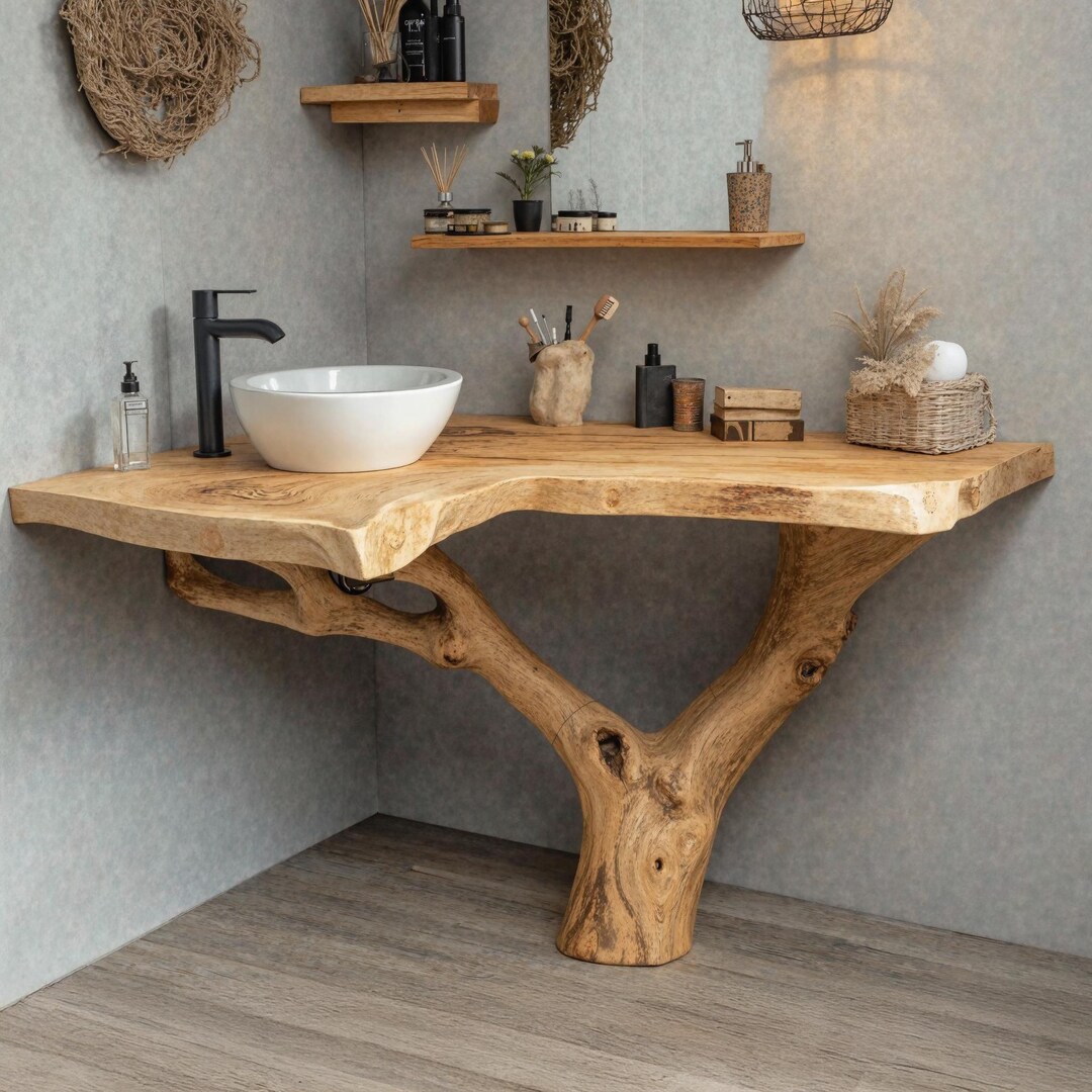 Custom Handmade Rustic Wooden Bathroom Vanity Bathroom Sink Cabinet ...