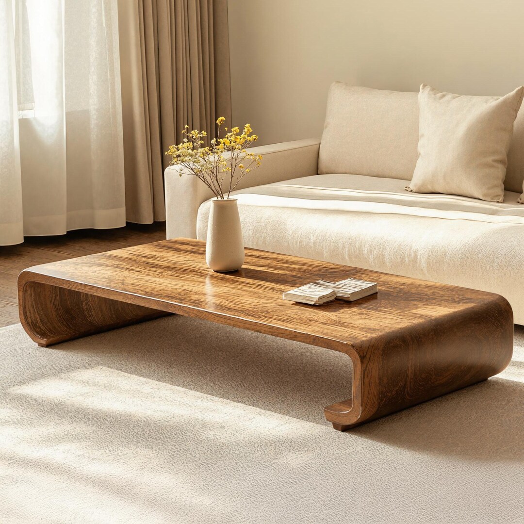 Rustic Coffee Table Modern Solid Wood Coffee Table Live Edge Farmhouse ...