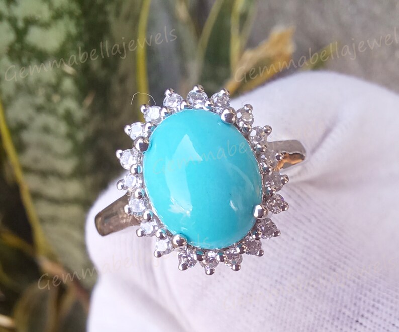 Sleeping Beauty Turquoise Ring Sterling Silver, Genuine Turquoise ...