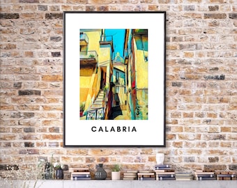 Calabria Italy Minimalist Travel Poster Historic Villages - Etsy