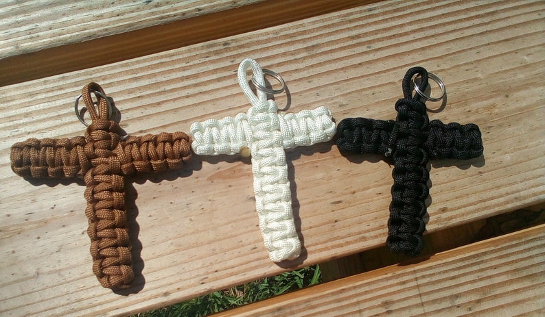 Cross Keychains. /paracord Cross Keychain. - Etsy