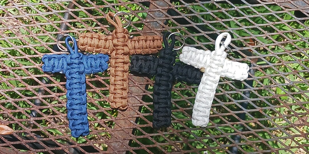 Cross Keychains. /paracord Cross Keychain. - Etsy
