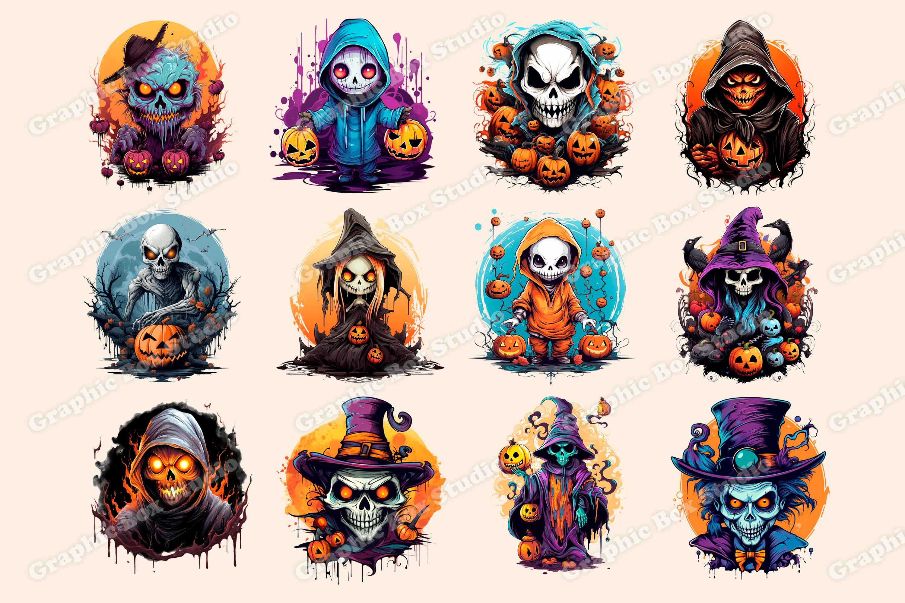Halloween Clipart PNG Bundle , Scary, Horror, Spooky, Digital Art ...
