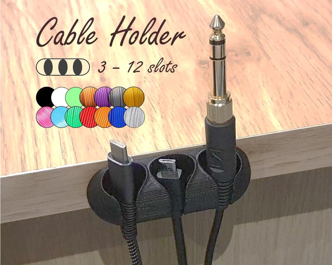 USB Cable Tidy Holder Cord Hanger - Self Adhesive Backed - 3D Printed ...