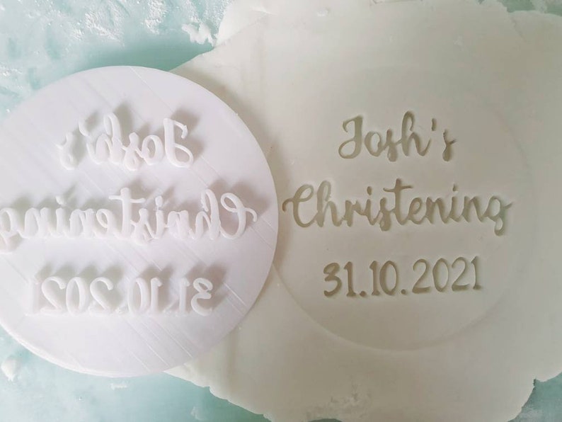 Personalized Christening Fondant Icing Stamp Optional - Etsy