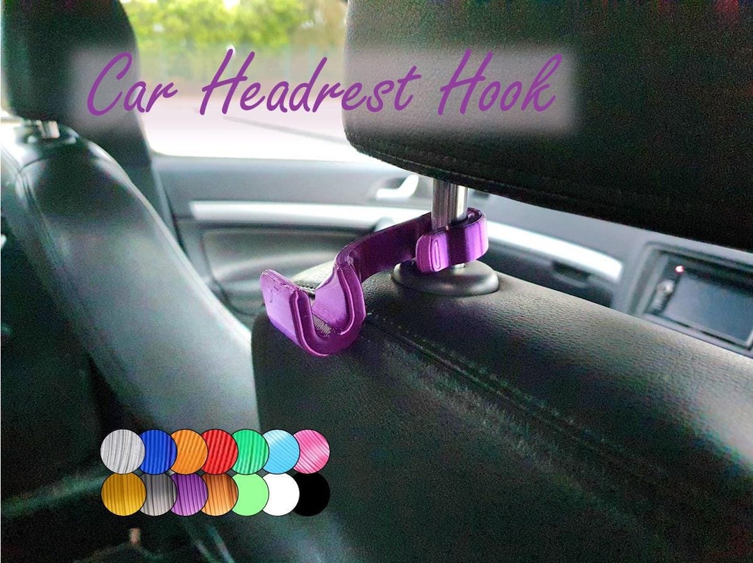 Simple Car Headrest Hook - Bags, Coats, Waste Bag - Multiple Colours ...