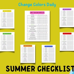 Printable & Editable Kids Summer Checklist | Summer Routine Chart ...