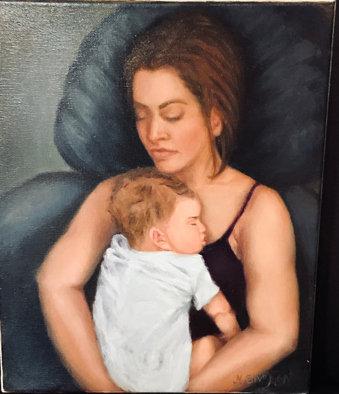 Precious Moment Mother With Her Baby is Resting - Etsy