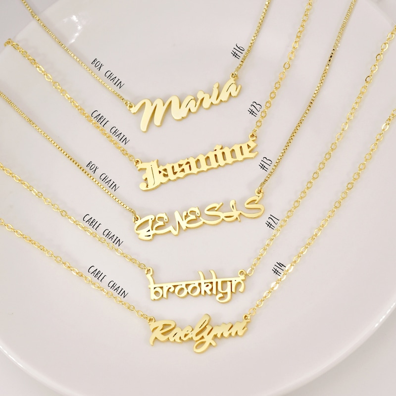 Gold Necklace Name Canada - Etsy