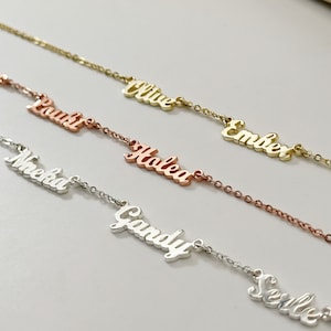 Multiple Name Necklace, Gift for Her, Two Name Necklace, Friendship ...