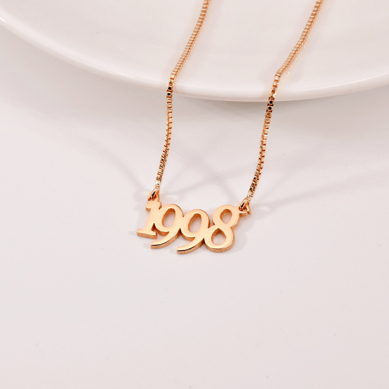 Custom Year Necklace, Personalized Birth Year Necklace, Custom Date ...