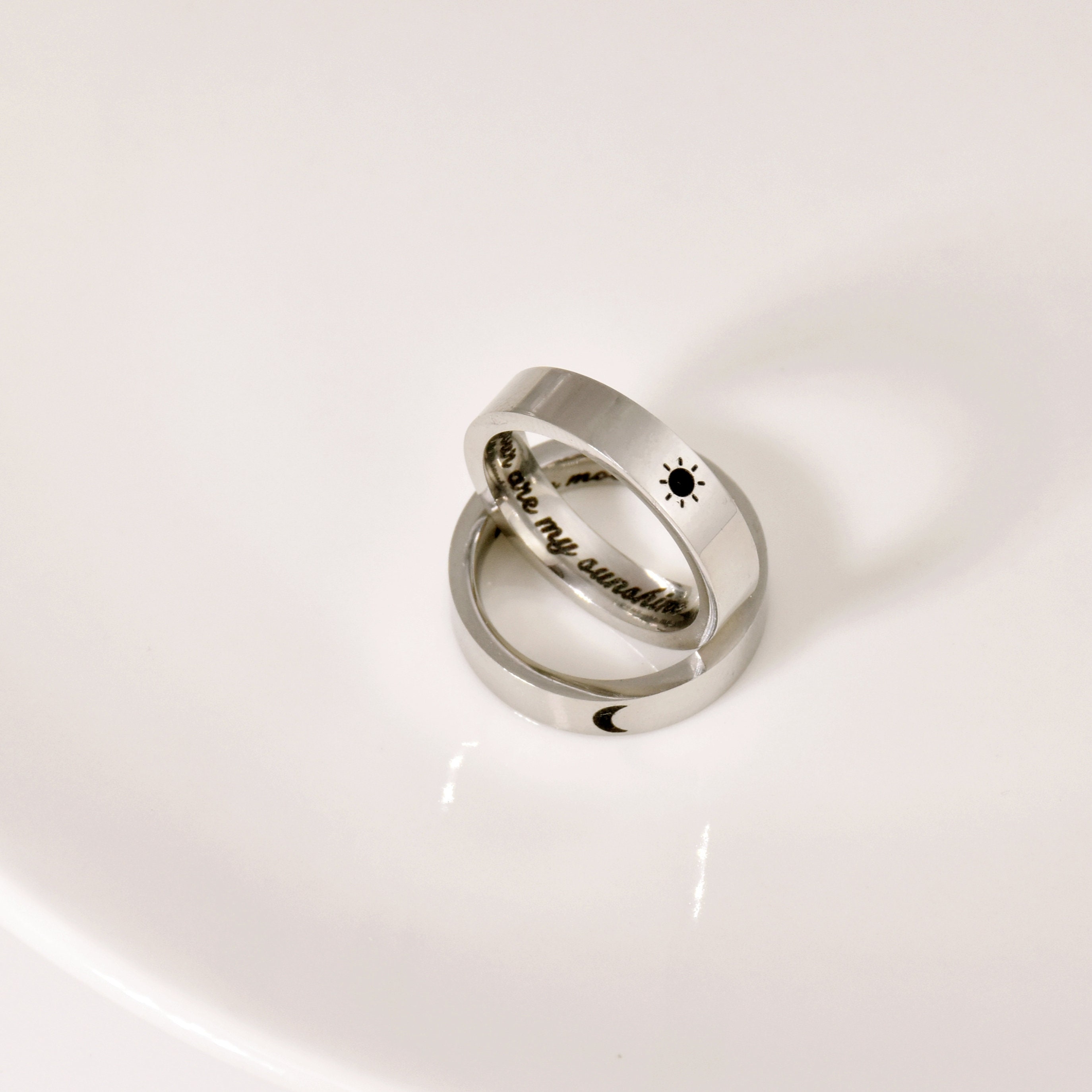 Moon Sun Couple Rings Moon and Sun Ring Set Matching Rings - Etsy