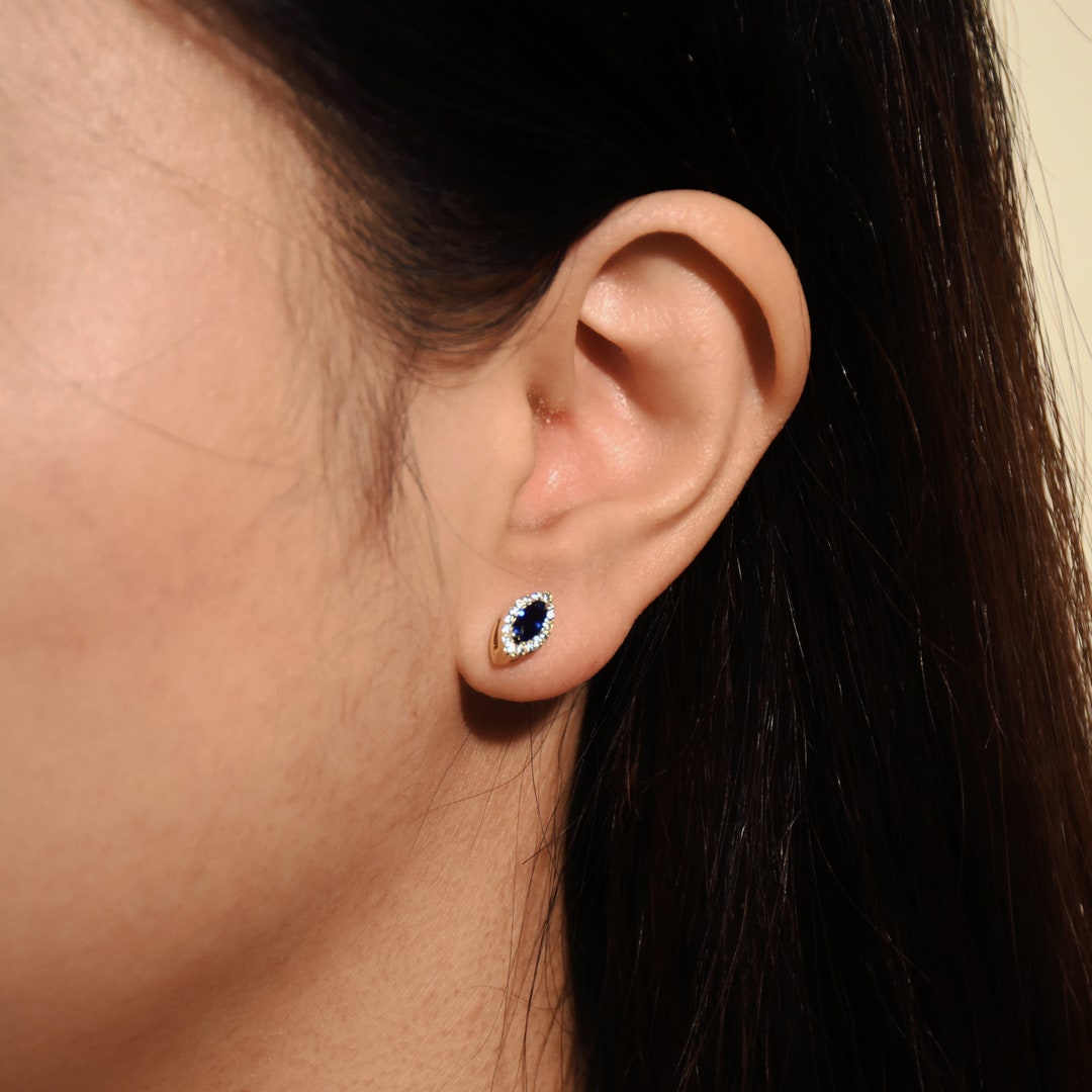 Birthstone Stud Earrings, Dainty Earrings With Custom Gemstone ...