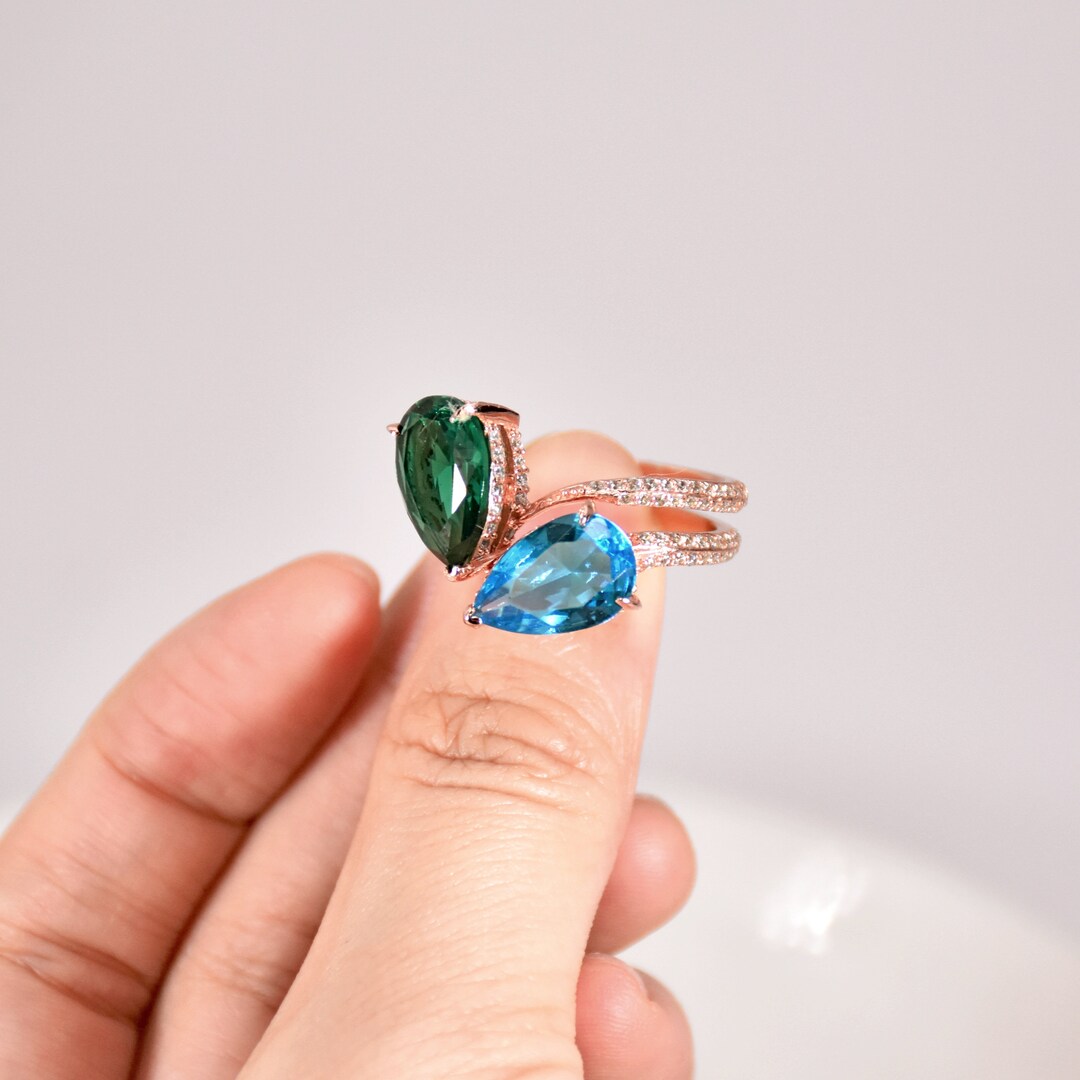 Personalized Birthstone Ring, Personalized Engagement Ring for Women ...