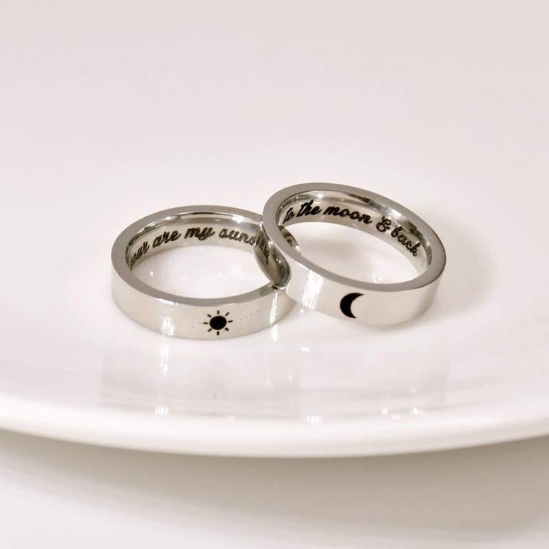 Sun Moon Friend Rings - Etsy UK