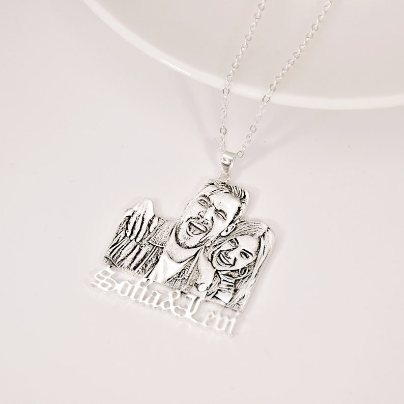 Custom Photo Name Necklaces, Family Photo Necklaces, Memorial Jewelry ...