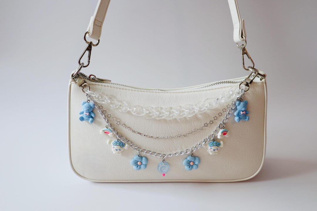 Blue Cinnamon Roll Charm Purse Chain, Stylish Bag Charms and Purse ...
