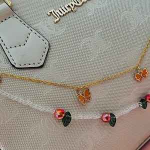 Peaches or Oranges Fruit Purse Chain With Butterfly Charms Stylish Bag ...