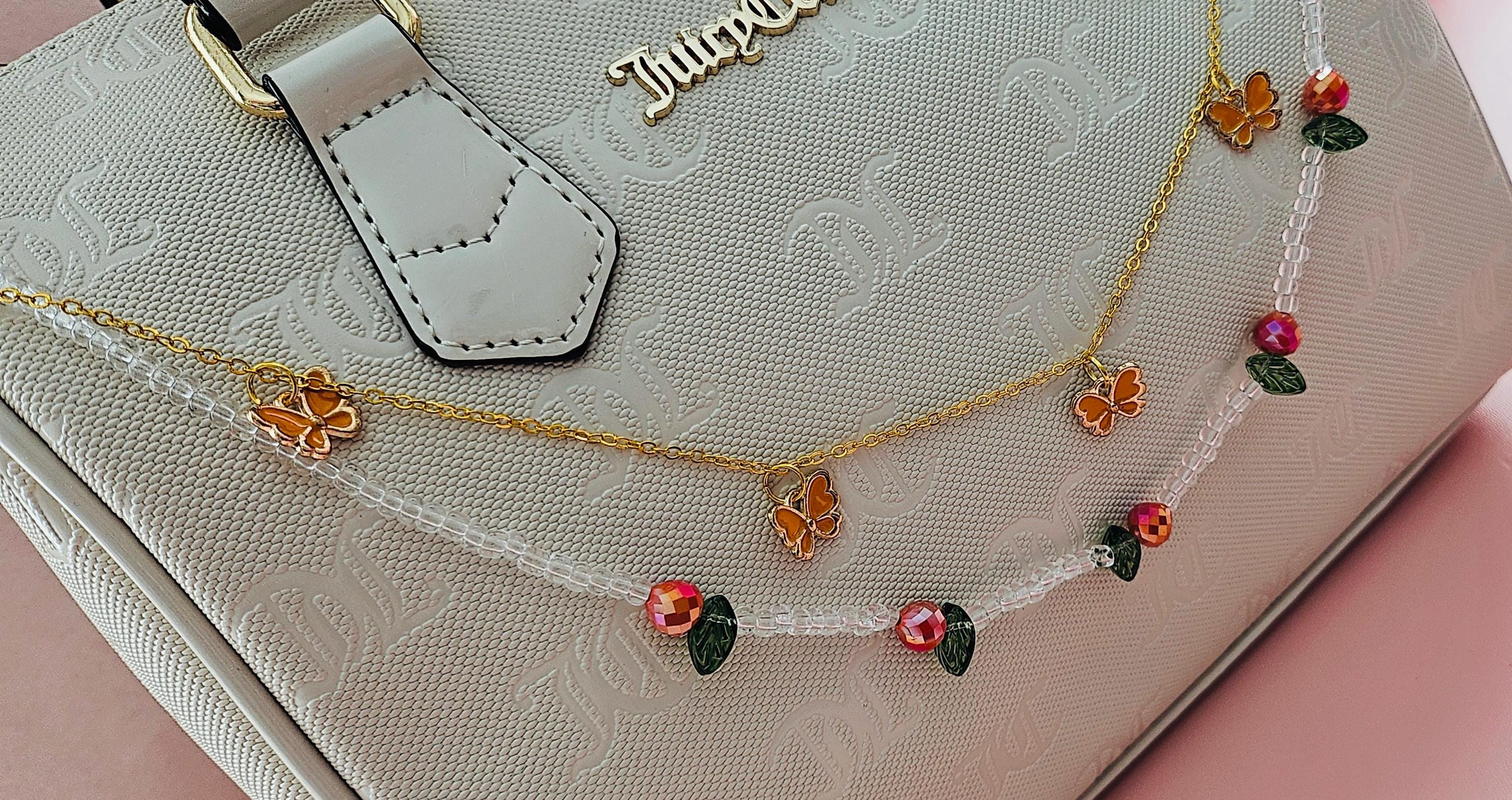 Peaches or Oranges Fruit Purse Chain With Butterfly Charms Stylish Bag ...