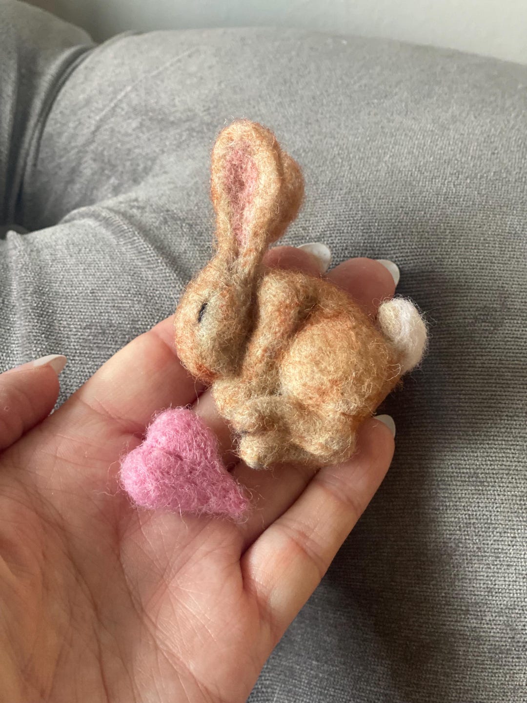 Rabbit in a Box, Sleeping Rabbit, Tiny Needle Felted Rabbit, Miniature ...