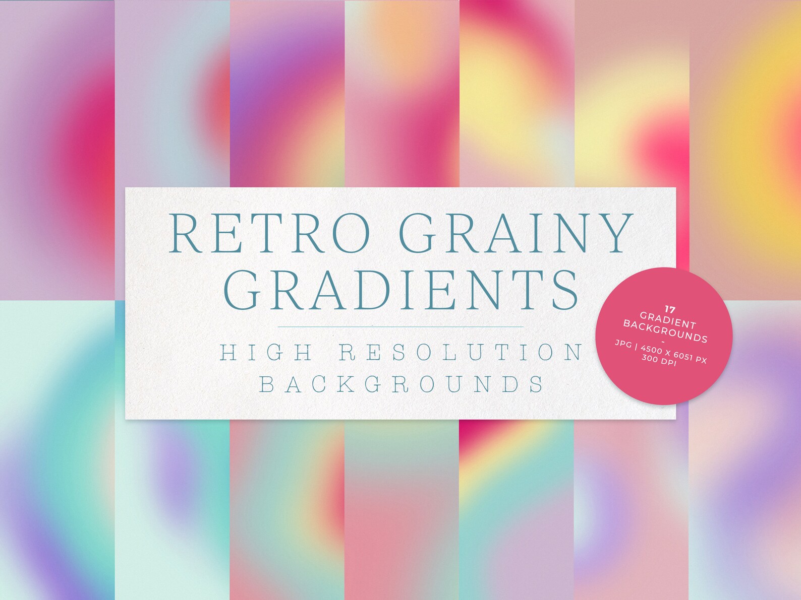 Retro Grainy Gradients Digital Background Set Social Media - Etsy