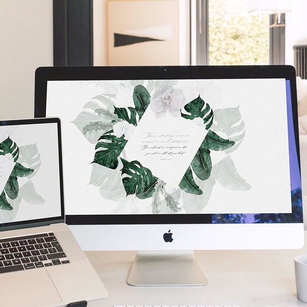 Floral Bible Verse Desktop Wallpaper - Etsy