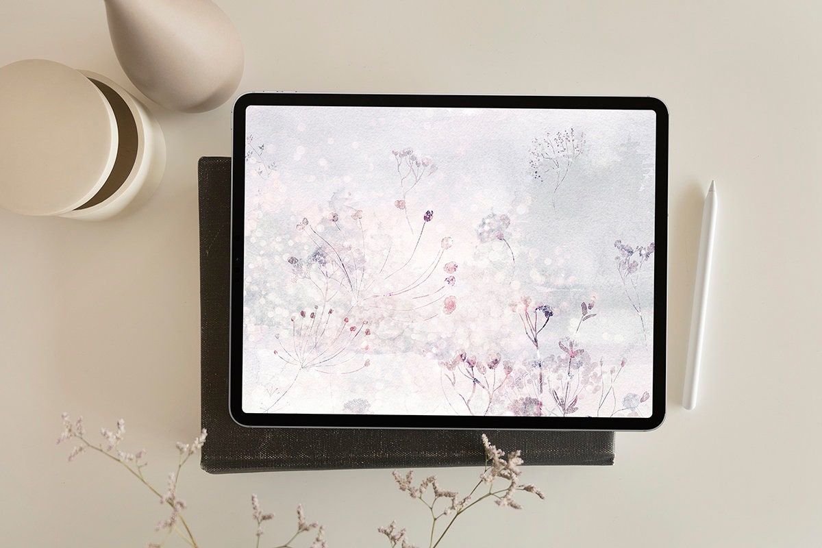 Purple Aesthetic iPad Wallpaper, Purple Floral iPad Background, iPad ...