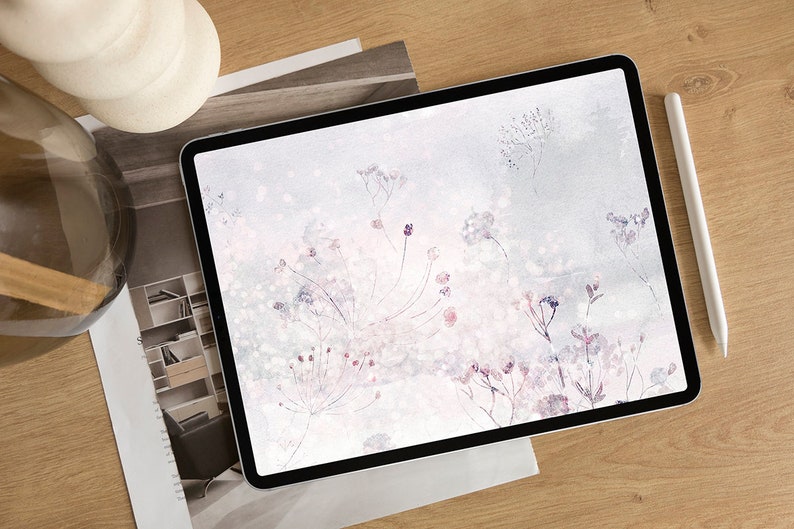 Purple Aesthetic iPad Wallpaper, Purple Floral iPad Background, iPad ...