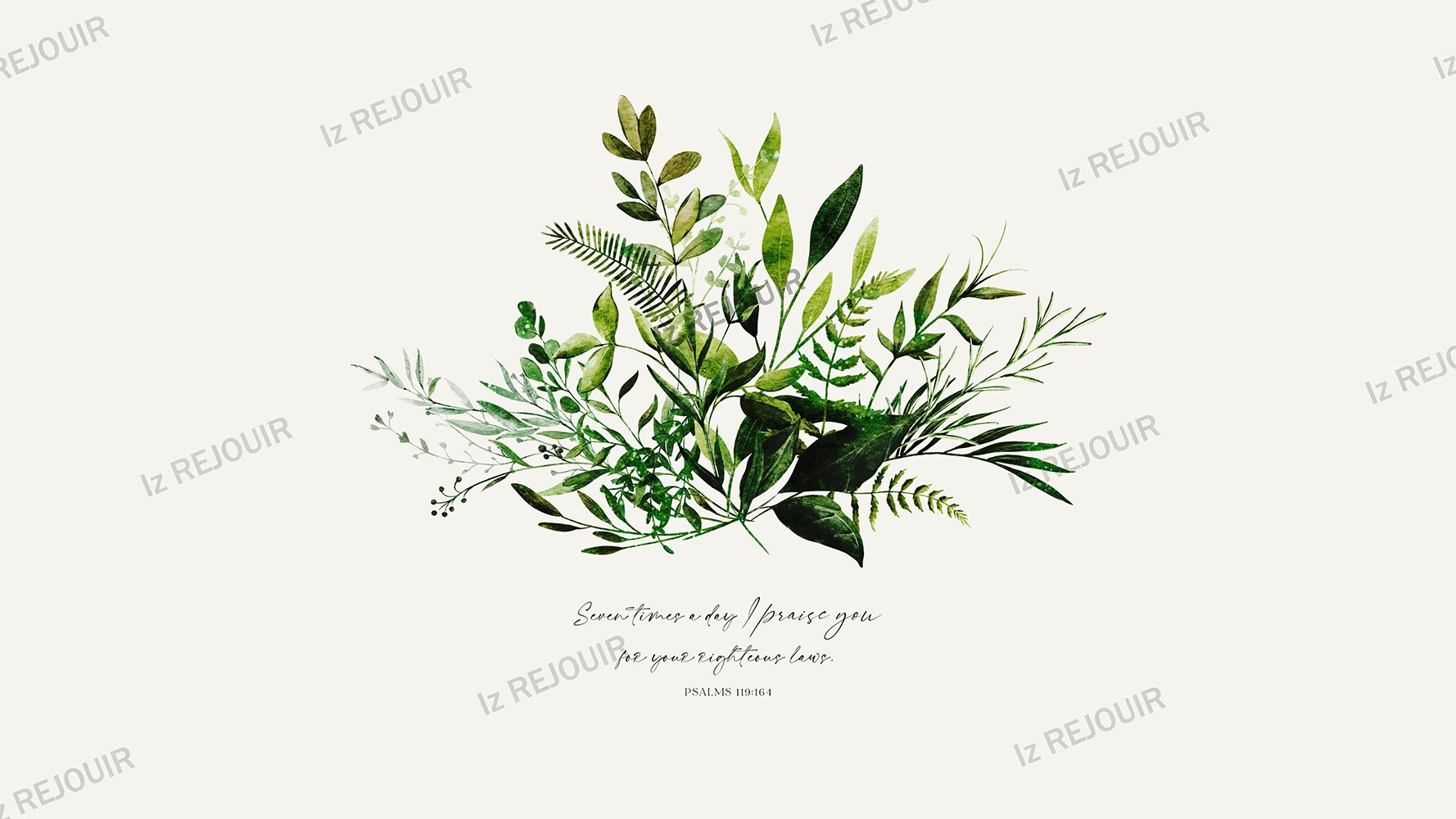 I Praise You, Bible Verse Desktop Wallpaper, Watercolor Leaves PC ...