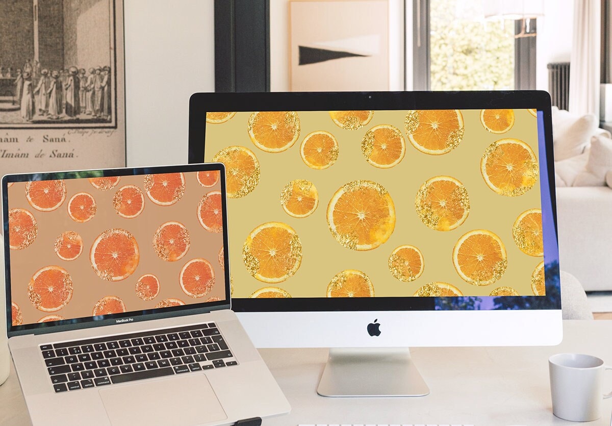 Tangerine Desktop Wallpapers Set, 3 Colors/mandarine, Orange Fruit ...