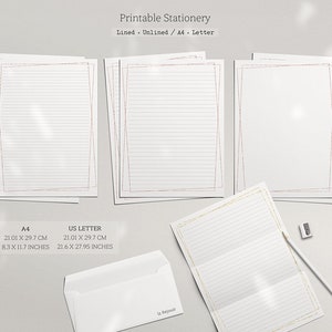 Minimalist Letter Writing Set, A4/letter/lined/unlined/pdf/jpg ...