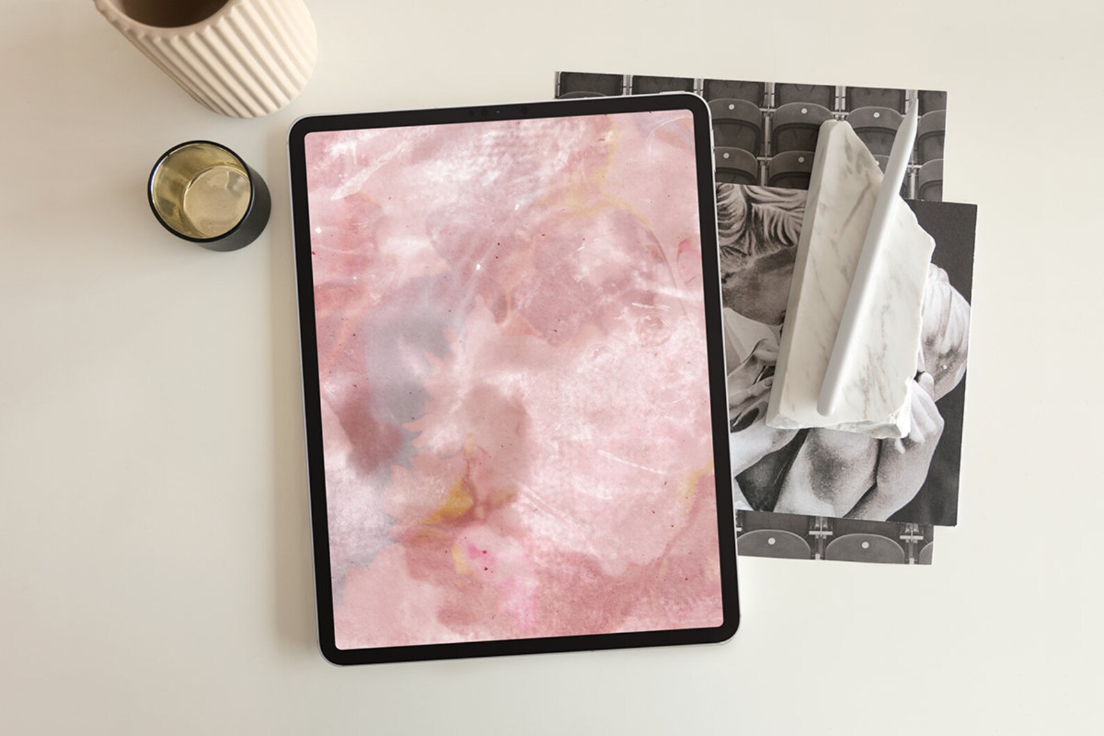 Pink Water iPad Wallpaper, Light Pink/aesthetic iPad Background, iPad ...